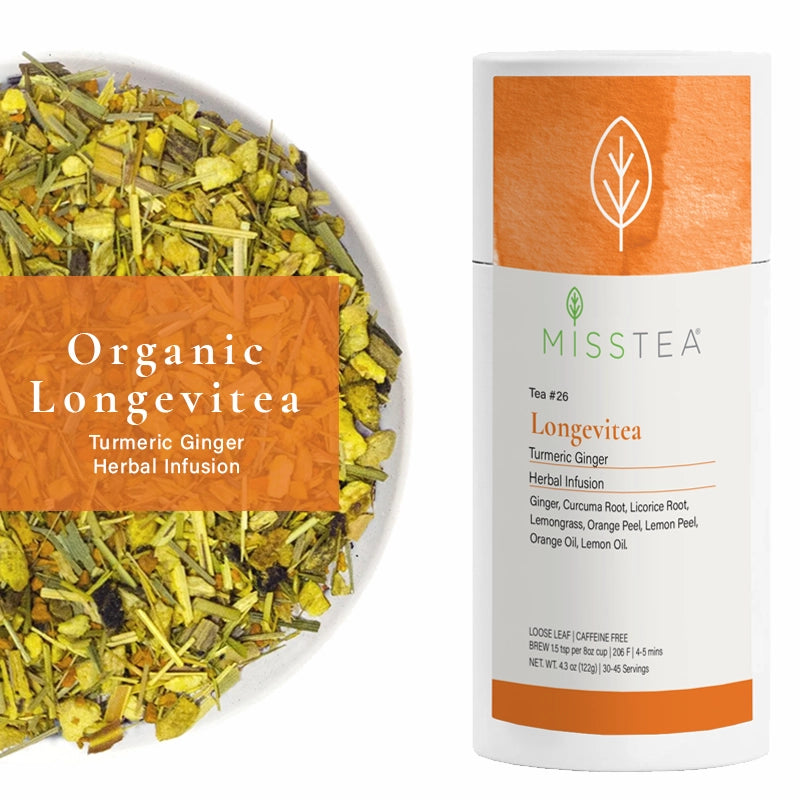 Miss Tea Longevitea - Organic Turmeric & Ginger Herbal Infusion