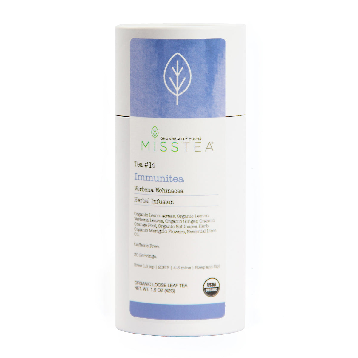 Miss Tea Immunitea - Organic Lemon Verbena & Echinacea Herbal Infusion