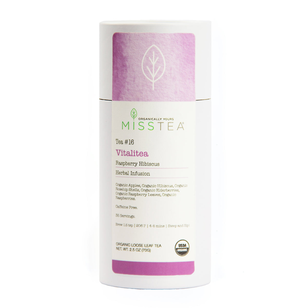 Miss Tea Vitalitea - Organic Raspberry & Hibiscus Herbal Infusion